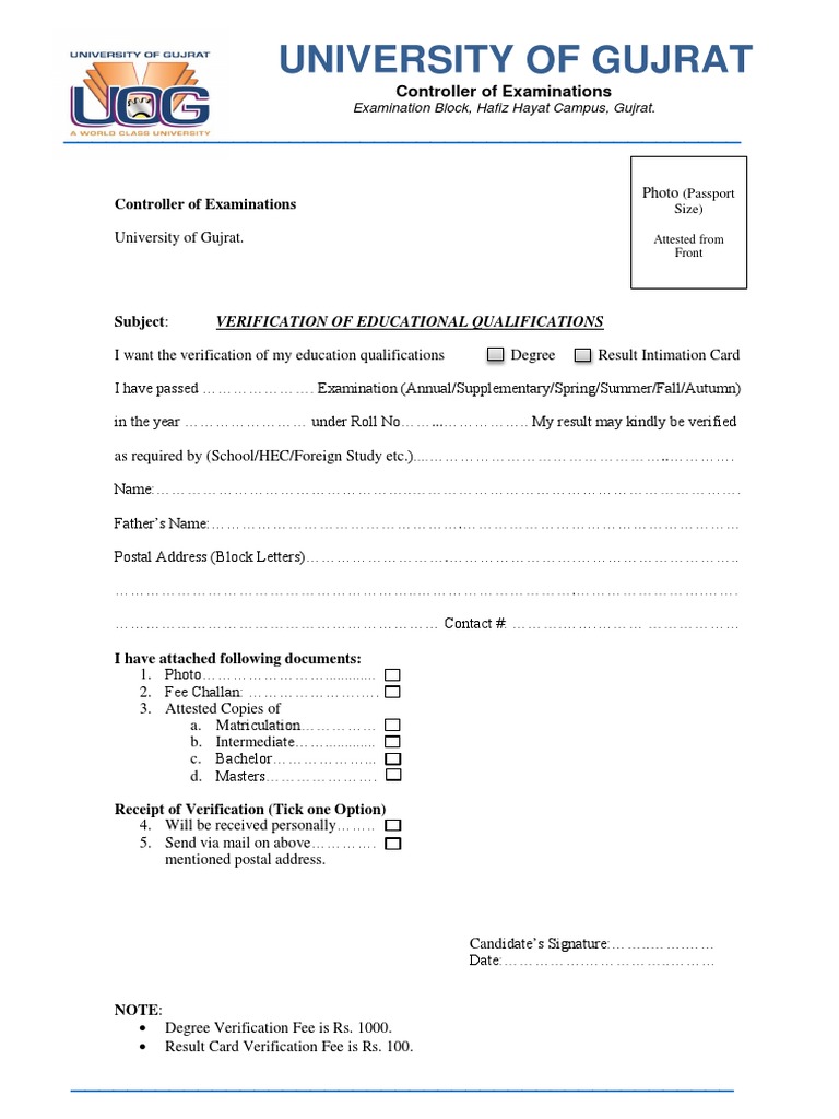 Verification Educational Qualifications | PDF