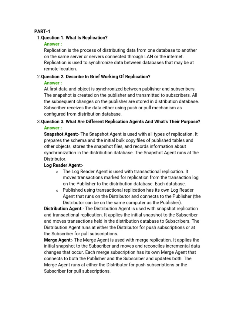 Replication Questions | PDF | Replication (Computing) | Databases
