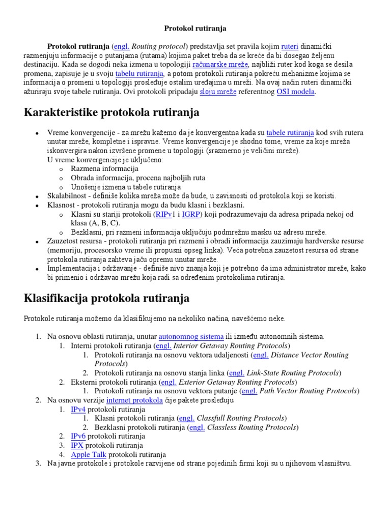 Protokol Rutiranja | PDF