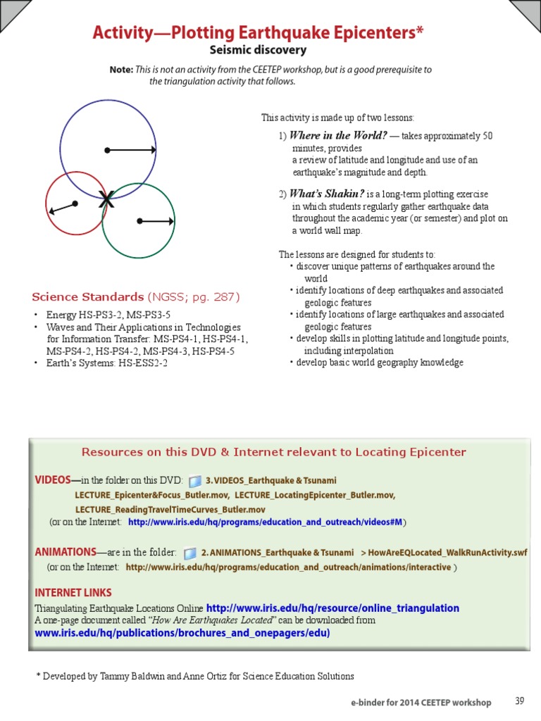 4 Plotting Earthquake Epicenters | PDF | Earthquakes | Moment Magnitude ...