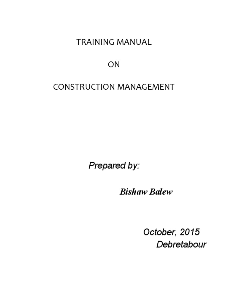 Construction Managment Final Manual | PDF | Masonry | Concrete