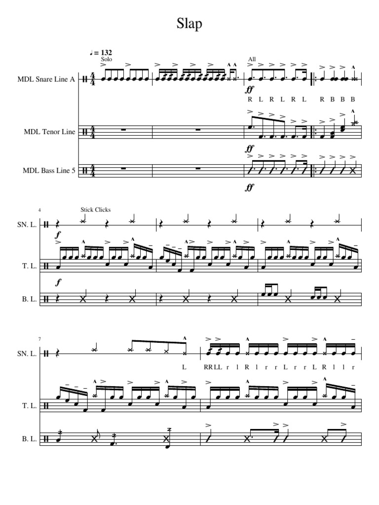 Slap - Score and Parts | PDF | Musical Instruments | Elements Of Music