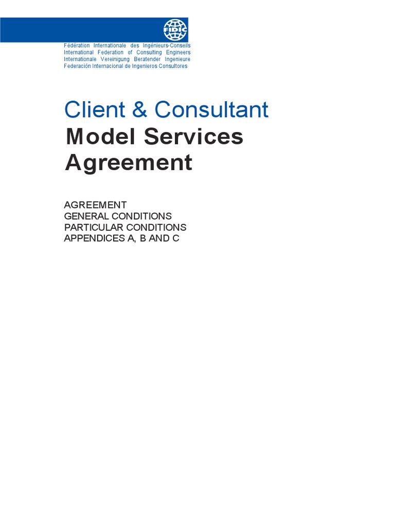 Client & Consultant: Model Services Agreement | PDF | Indemnity | Mediation