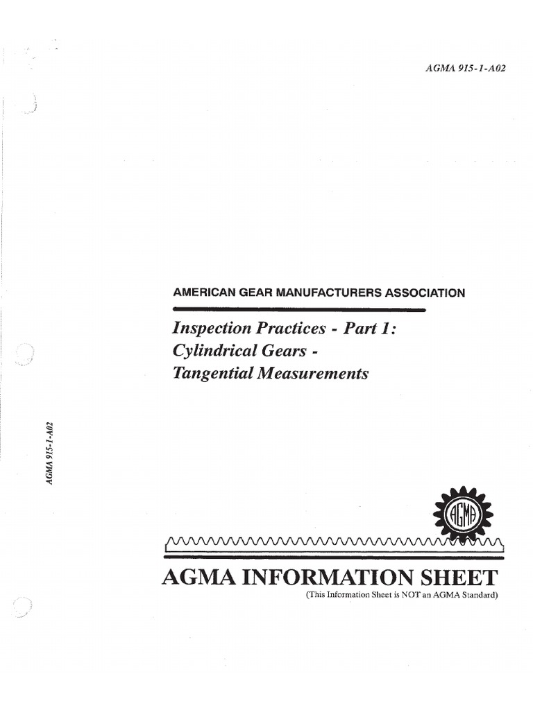 Norma - Engranaje - AGMA 915-1 A02 - Cylindrical Gears Tangential ...