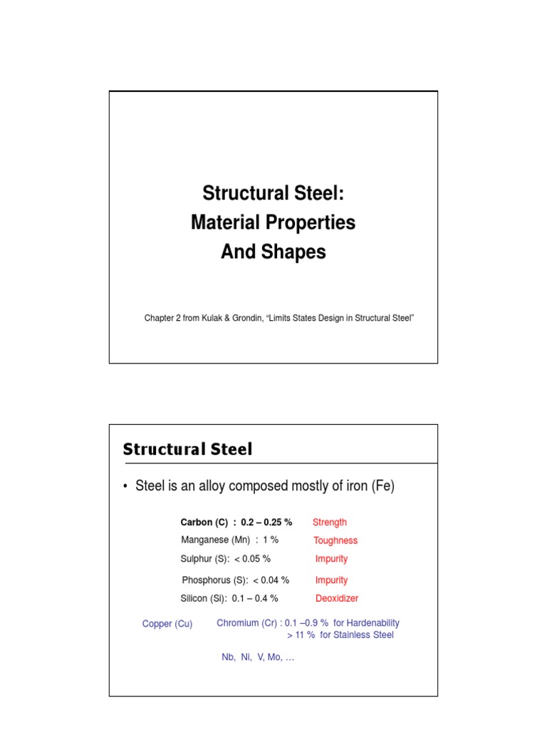 Structural Steel Properties and Shapes | PDF | Steel | Stainless Steel