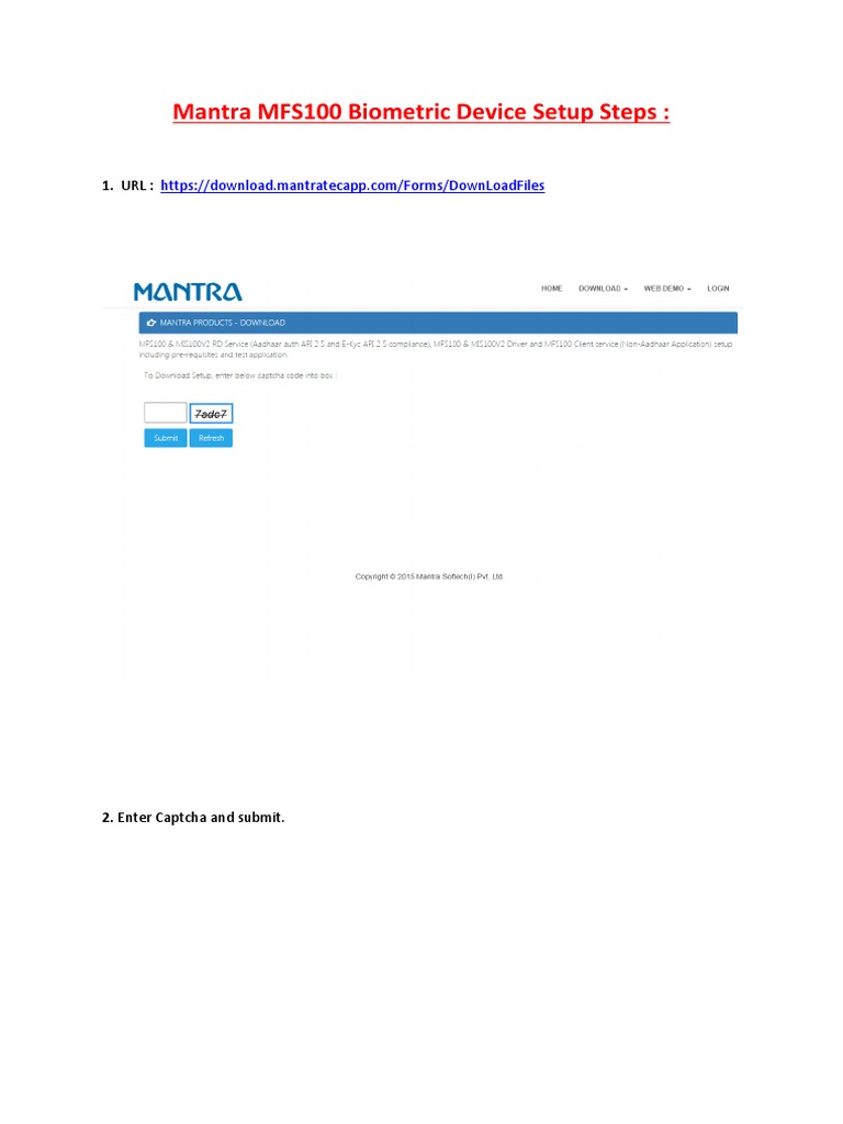 Mantra Device Setup | PDF