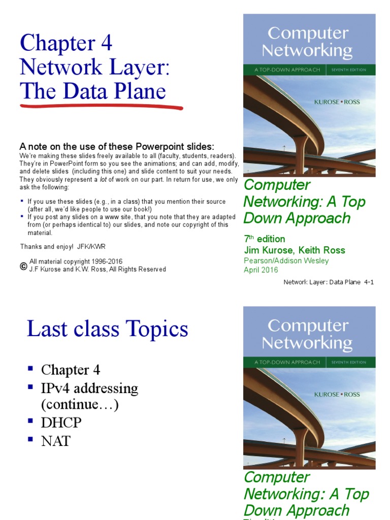 Network Layer: The Data Plane: Computer Networking: A Top Down Approach | Download Free PDF ...