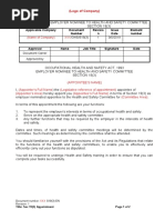 Health and Safety Committee Appointment | PDF | Occupational Safety And ...
