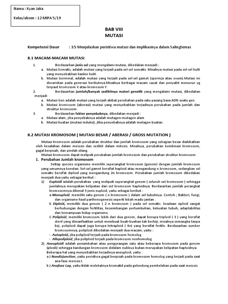 Bab Viii Mutasi | PDF