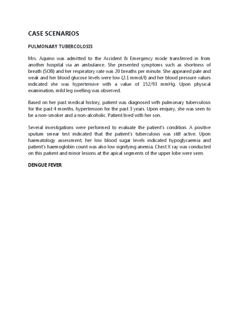 Case Scenarios - MEDICAL WARD | PDF
