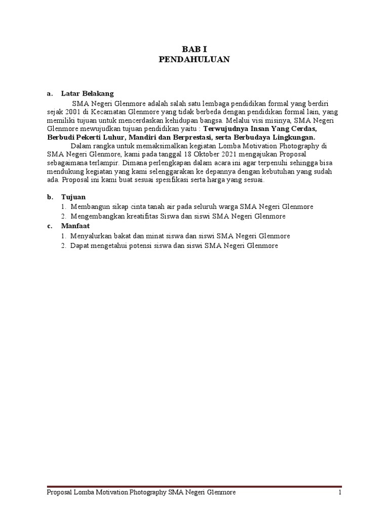 Bab 1 Proposal Fiks 1 Betul | PDF