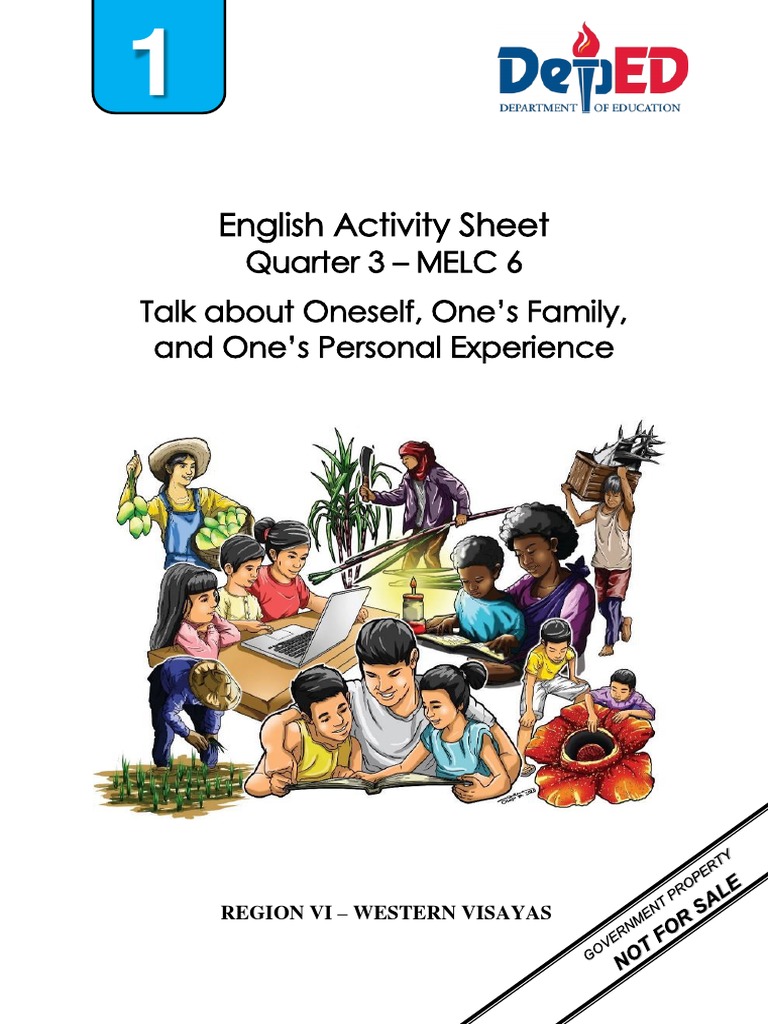 English Activity Sheet: Quarter 3 - MELC 6 Talk About Oneself, One's ...