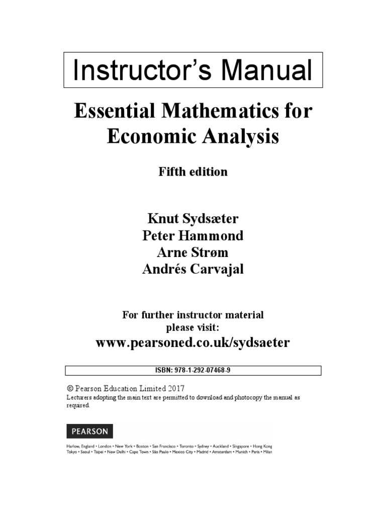 Testbank Essential Mathematics For Economic Analysis 5th | Download ...