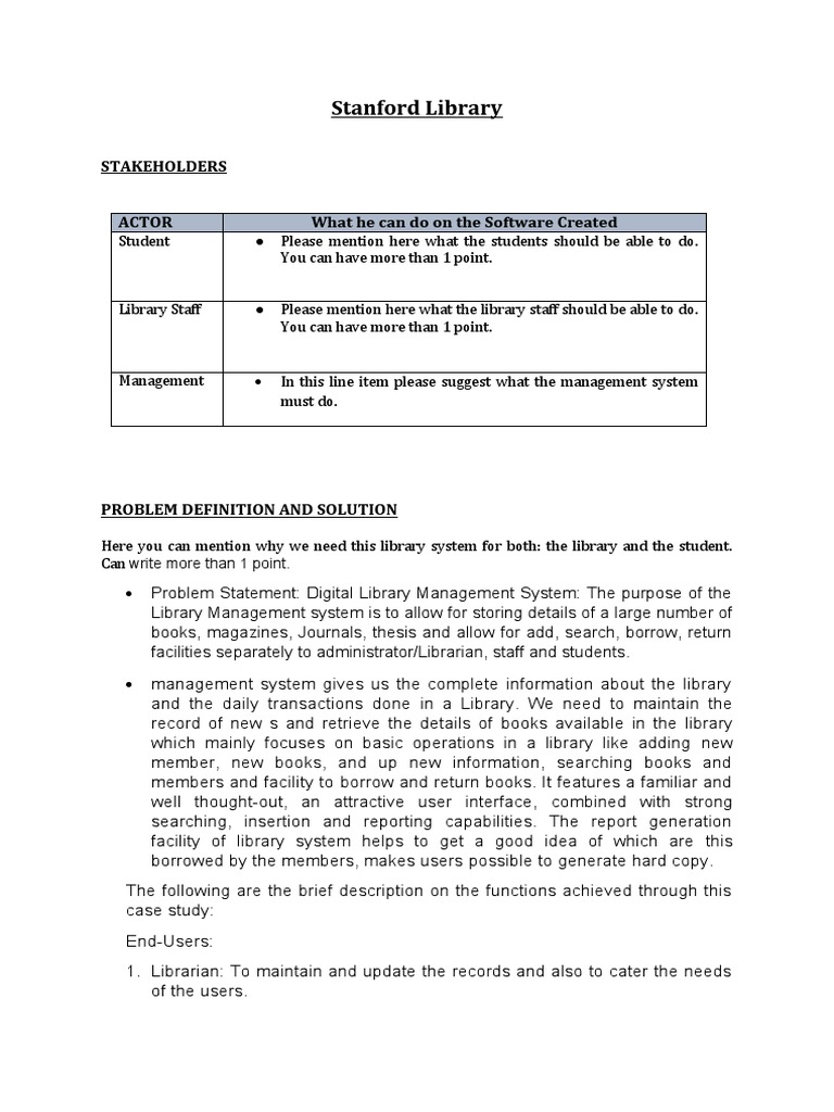 Stanford Library: Stakeholders Actor What He Can Do On The Software ...