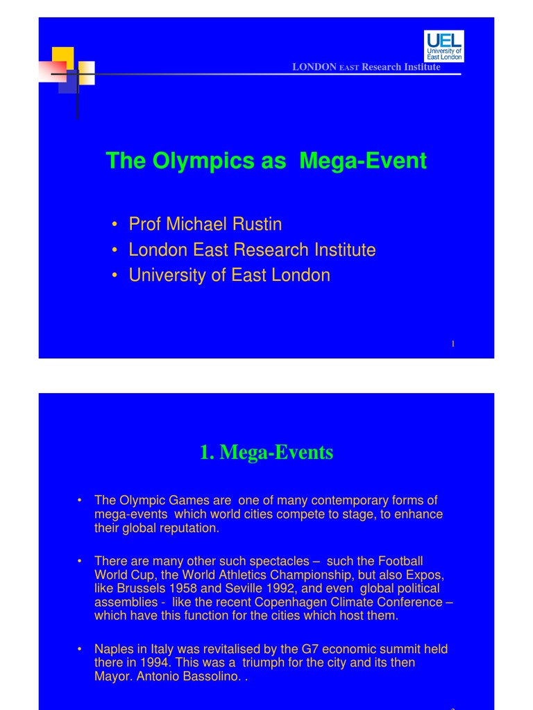 Prof. Michael Rustin - Olympics As A Mega Spectacle | PDF | Olympic ...