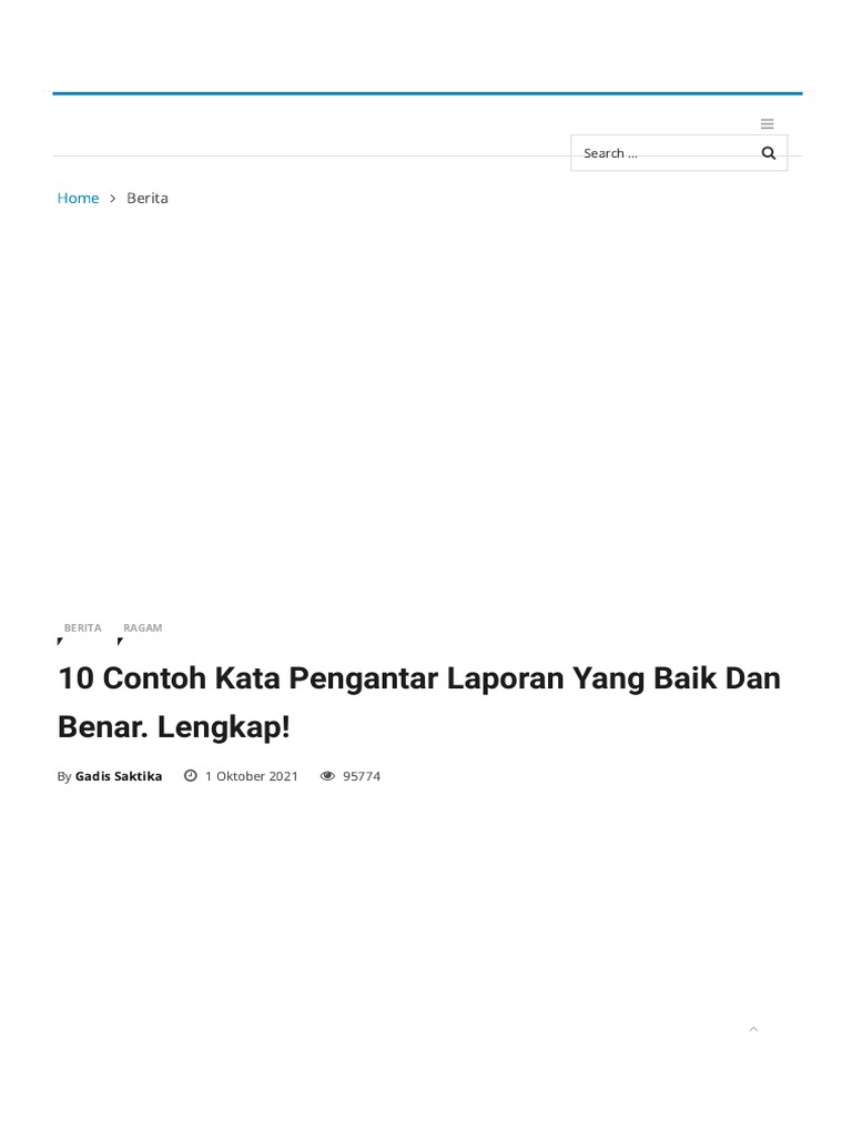 10 Contoh Kata Pengantar Laporan Yang Baik Dan Benar. Lengkap! | PDF