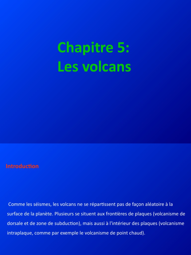 Chap 5. Les Volcans | PDF | Volcan | Types d'éruptions volcaniques