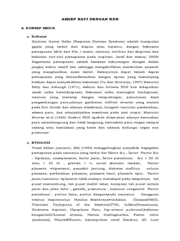 Askep Bayi Dengan RDS | PDF