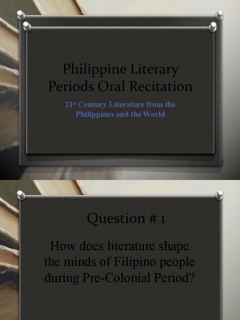 Philippine Literary Periods Oral Recitation | PDF | Philippines | Oral ...