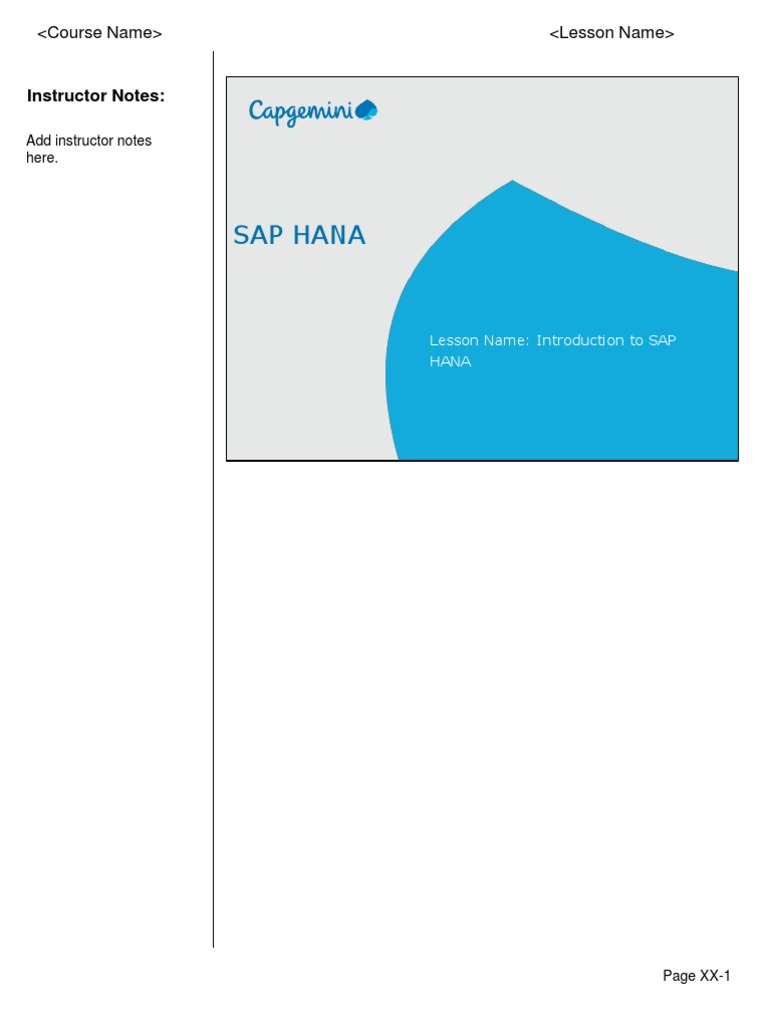 Lesson 1 Introduction To SAP HANA | PDF | Databases | Table (Database)