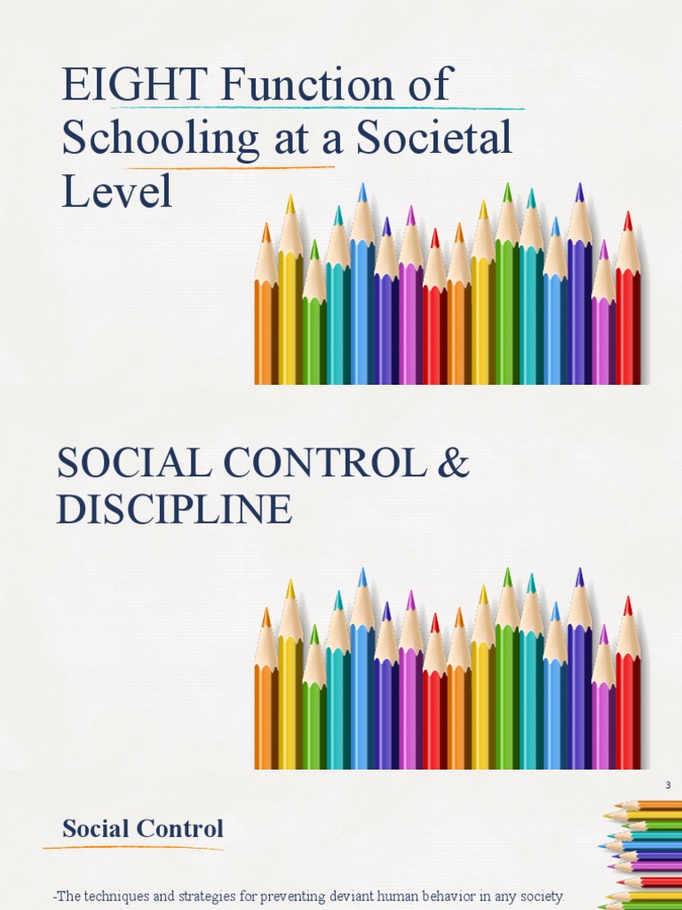 EIGHT Function of Schooling at A Societal Level | Download Free PDF ...