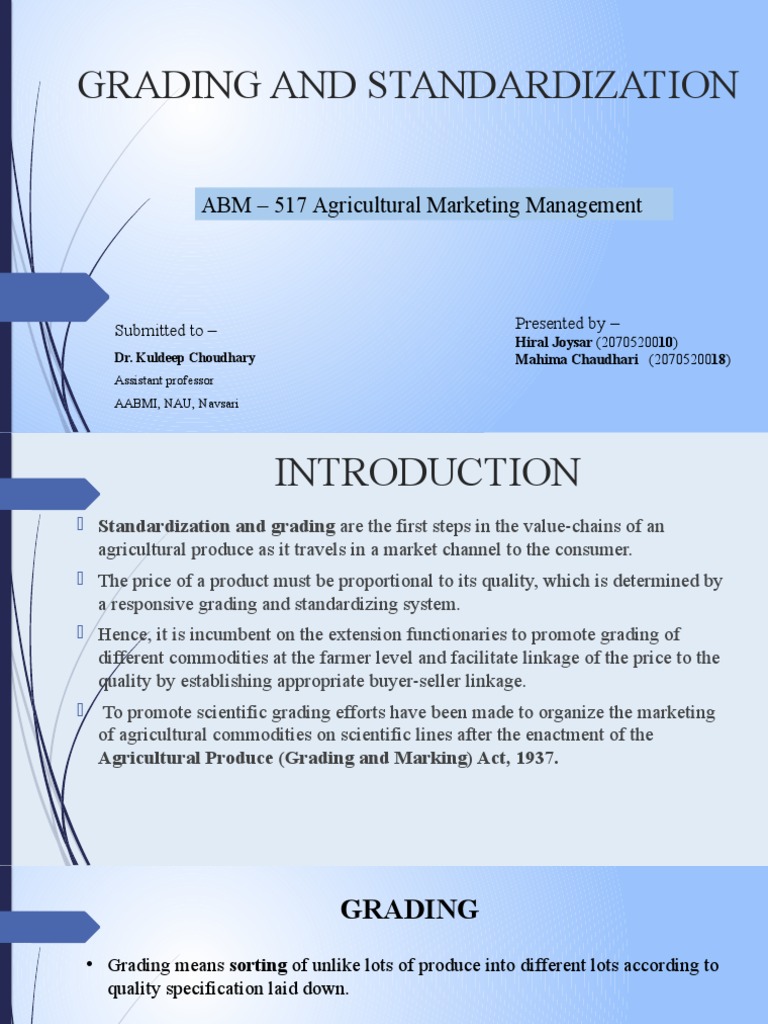 Standardization and Grading | PDF | Futures Contract | Standardization