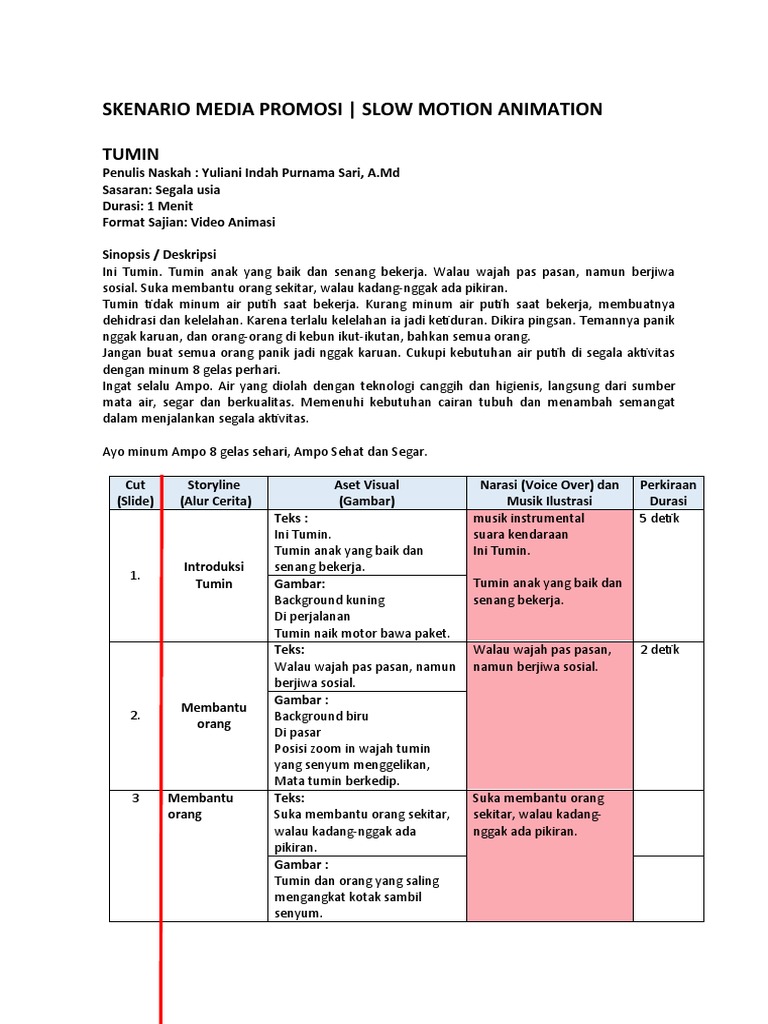 Contoh Storyline - Metamorfosis | PDF