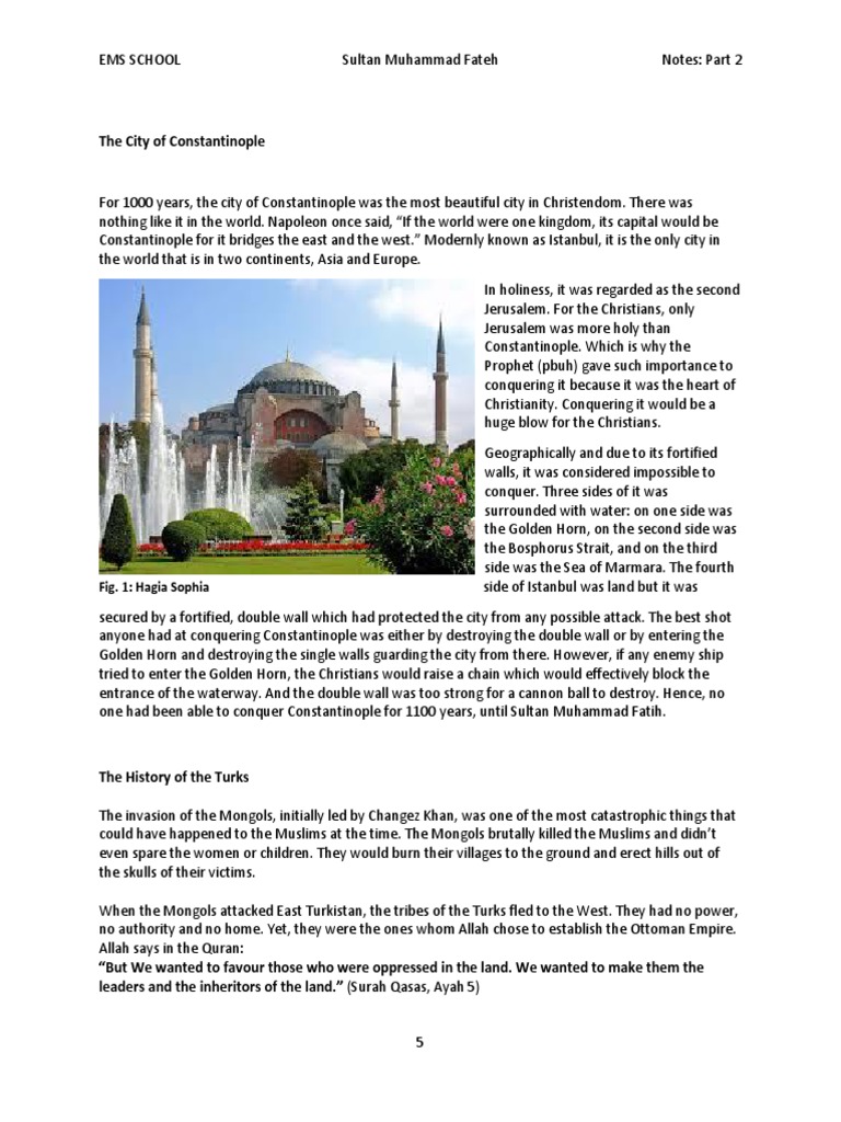 Muhammed Al Fatah Part 2 | PDF | Constantinople | Muhammad