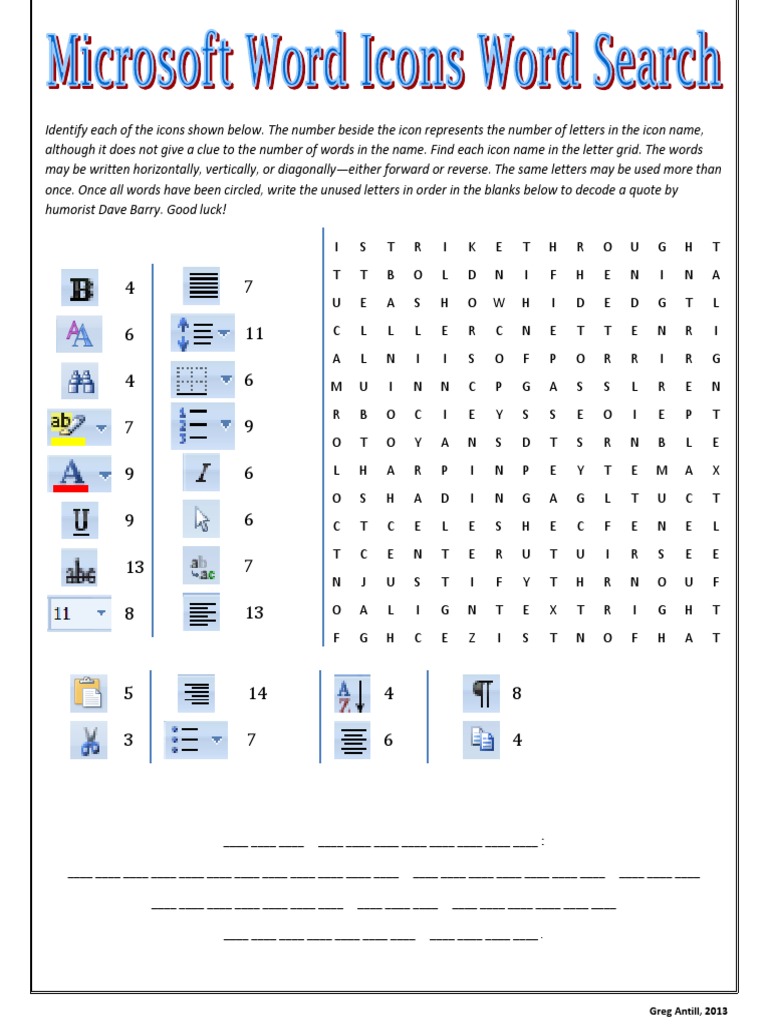 Icon Word Search | PDF | Word Search