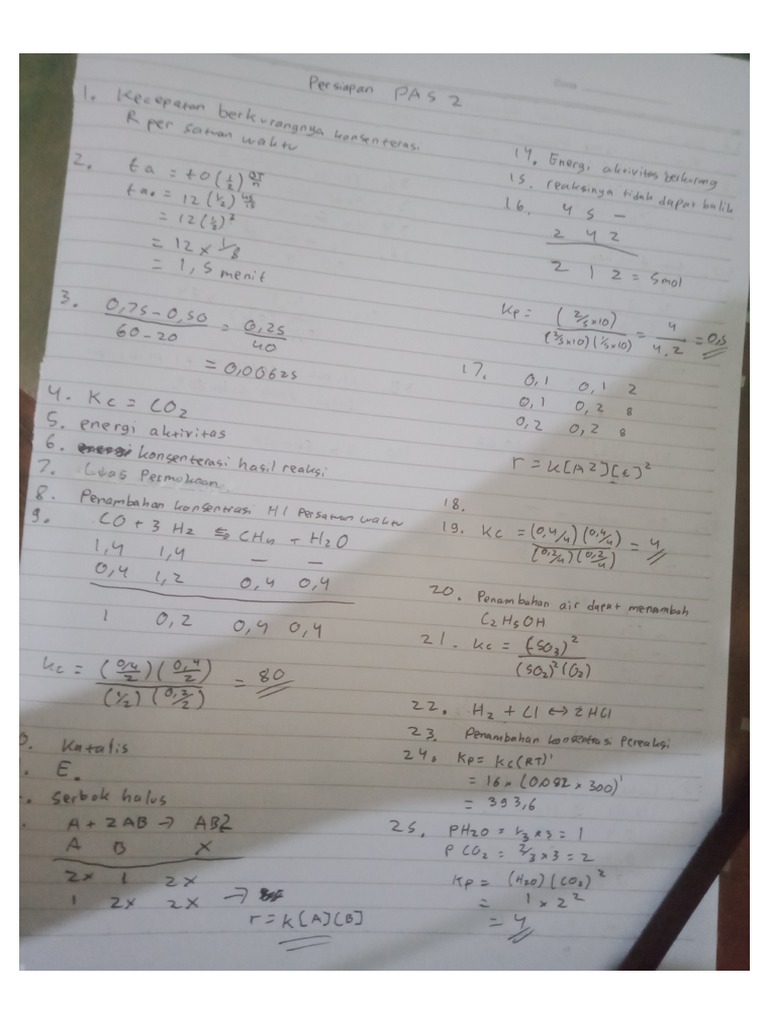 Persiapan PAS2 Danang Supriyo Xi Mipa C | PDF