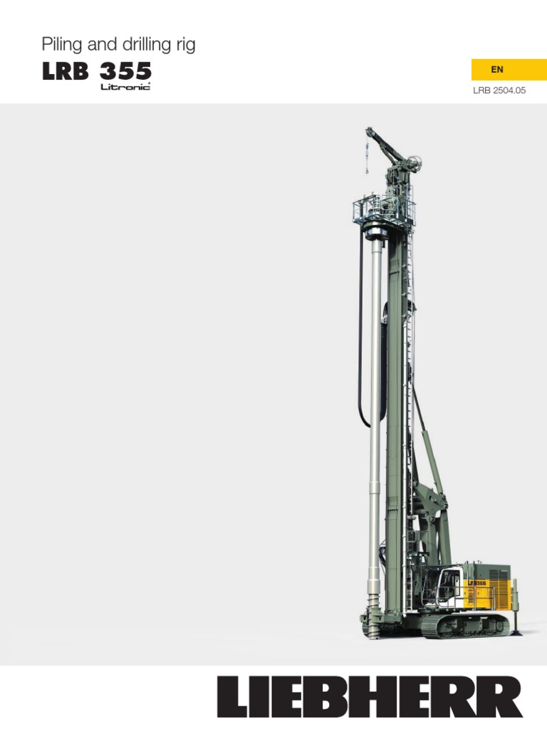 Liebherr LRB355 Piling and Drilling Rig Data Sheet 11890403 English ...