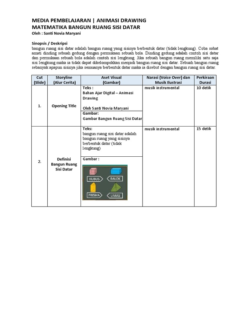 Contoh Storyline - Bangun Ruang Sisi Datar | PDF | Griya & Taman