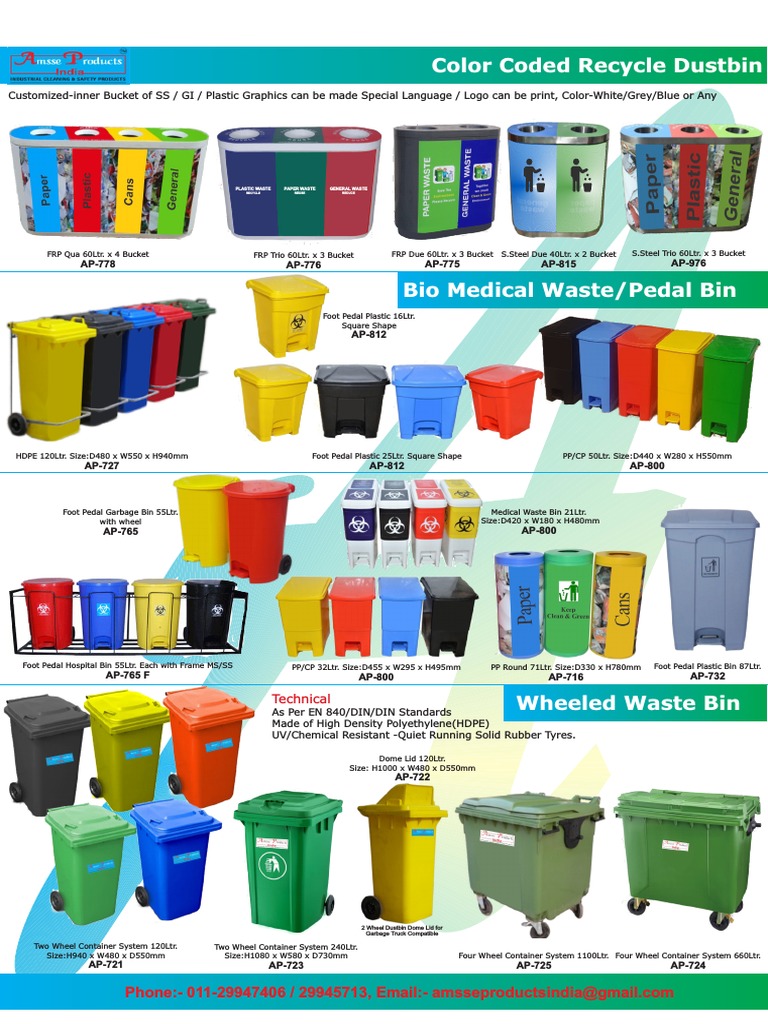 Wheeled Dustbin Container | Descargar gratis PDF | Plastic | Waste