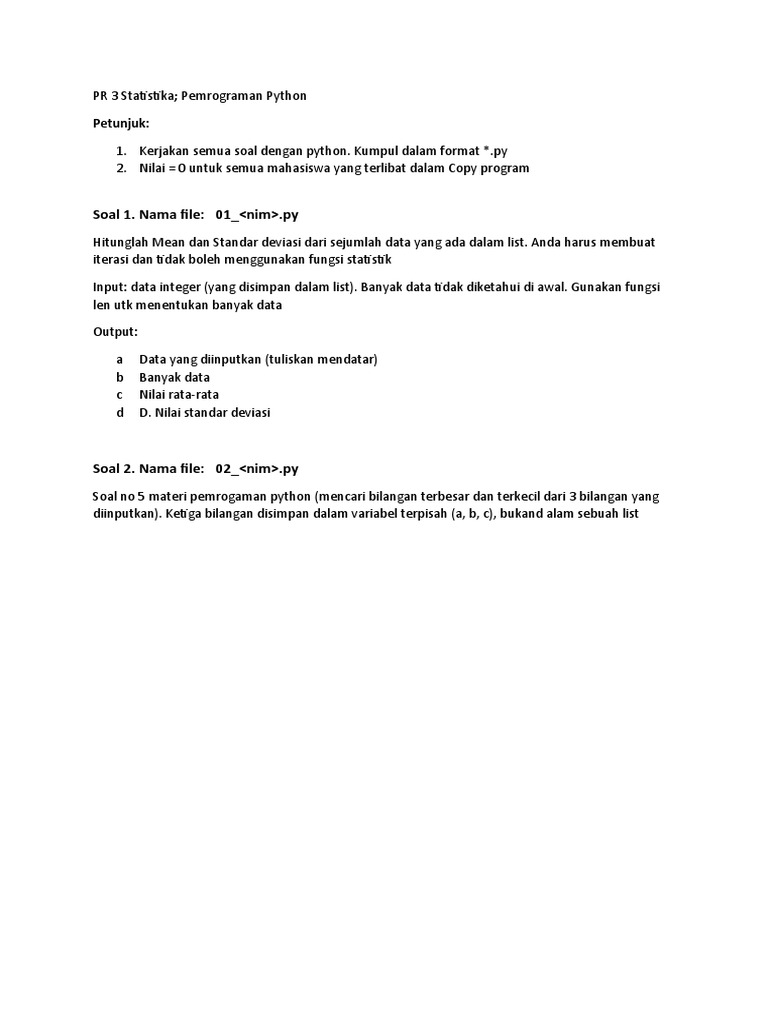 Tugas Statistika & Python | PDF