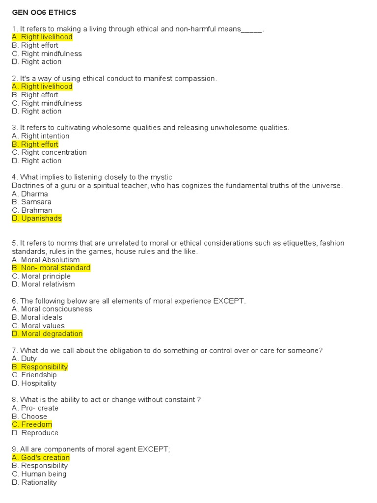 Gen 006 Ethics Palasol | PDF | Morality | Reason