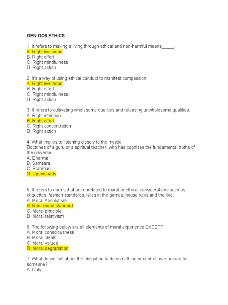 Gen Oo6 Ethics Edu 259 Project | PDF | Argument | Reason