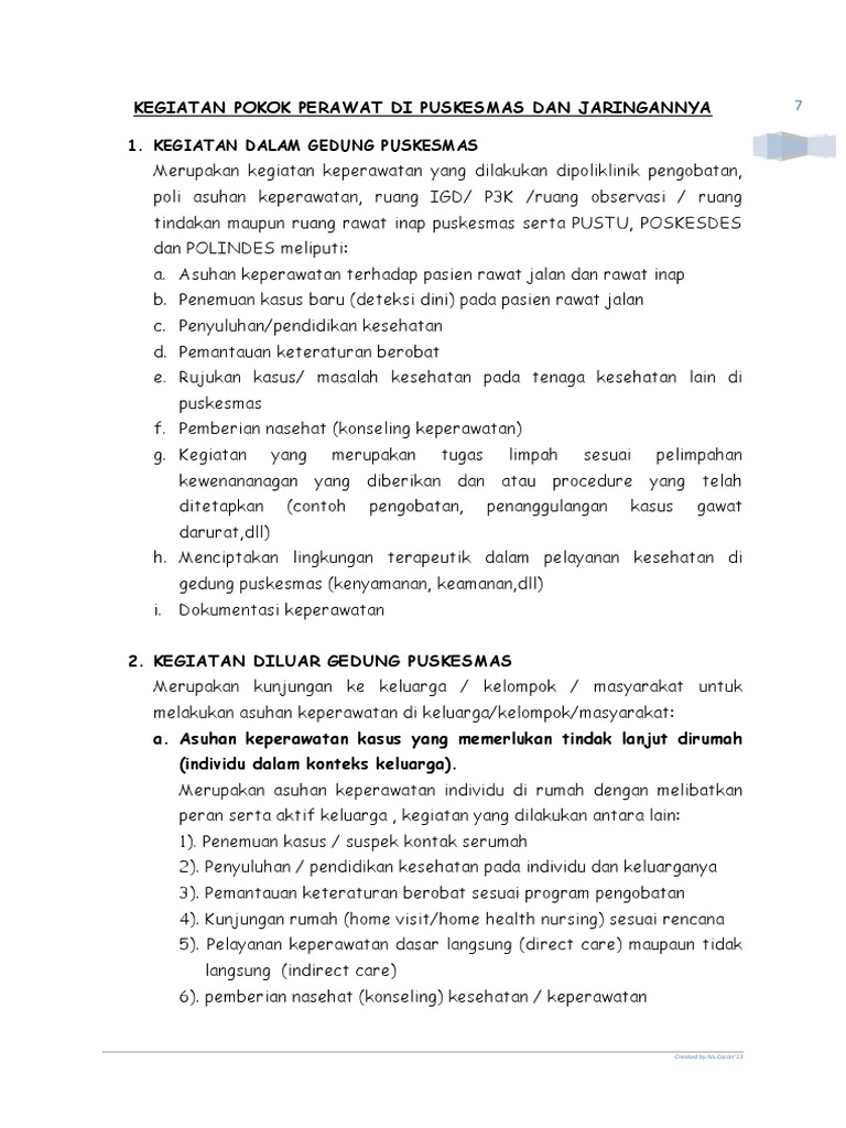 Kegiatn Pokok Prwat Puskesmas | PDF | Kesehatan Holistik