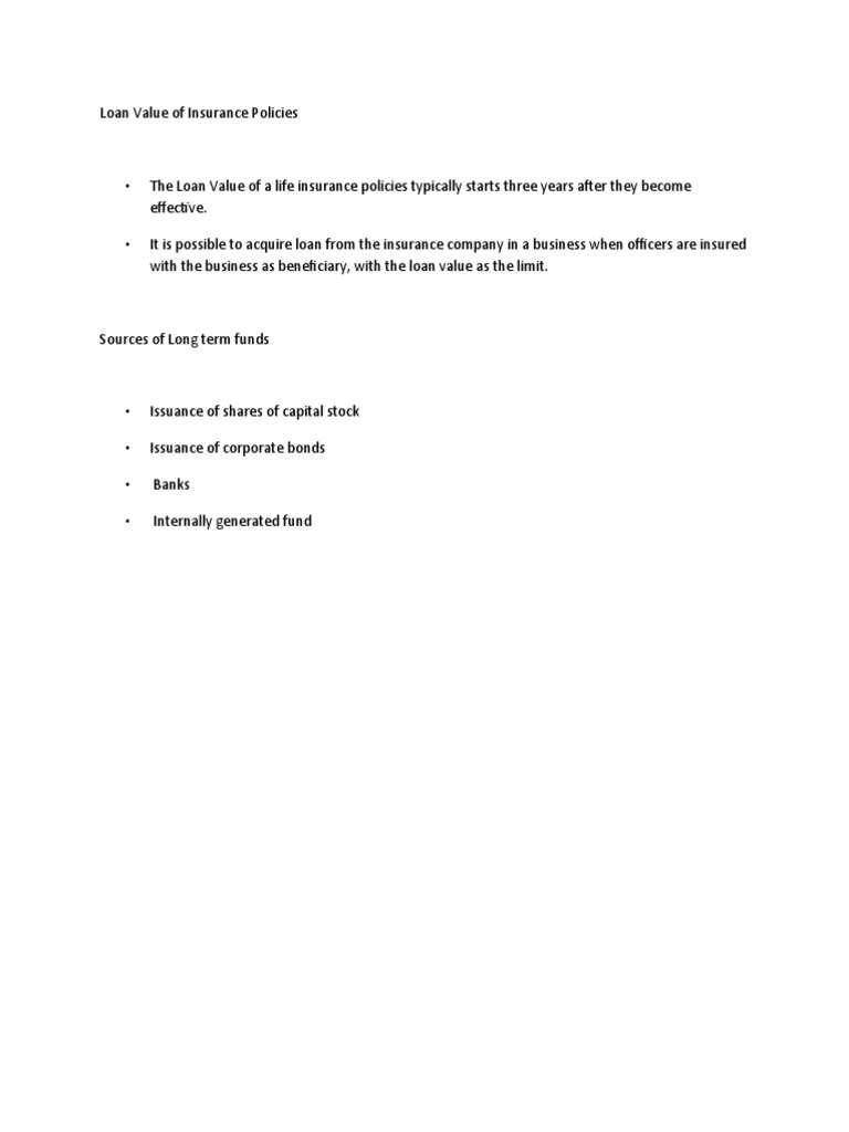 Loan Value of Insurance Policies | PDF