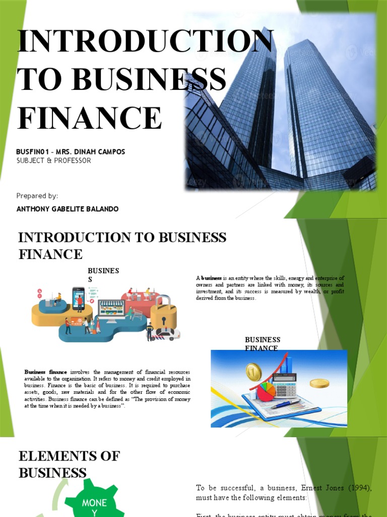 Chapter 2 - Introduction To Business Finance | PDF | Dividend | Partnership