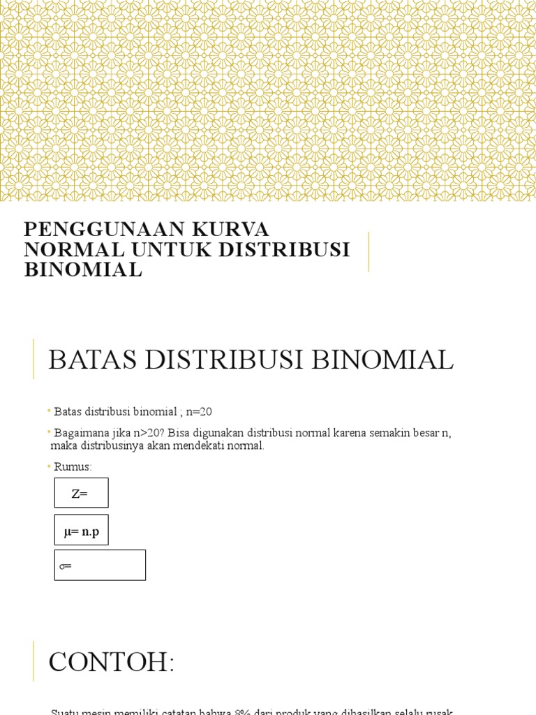 Pendekatan Kurva Normal Untuk Dist. Binomial-1 | PDF