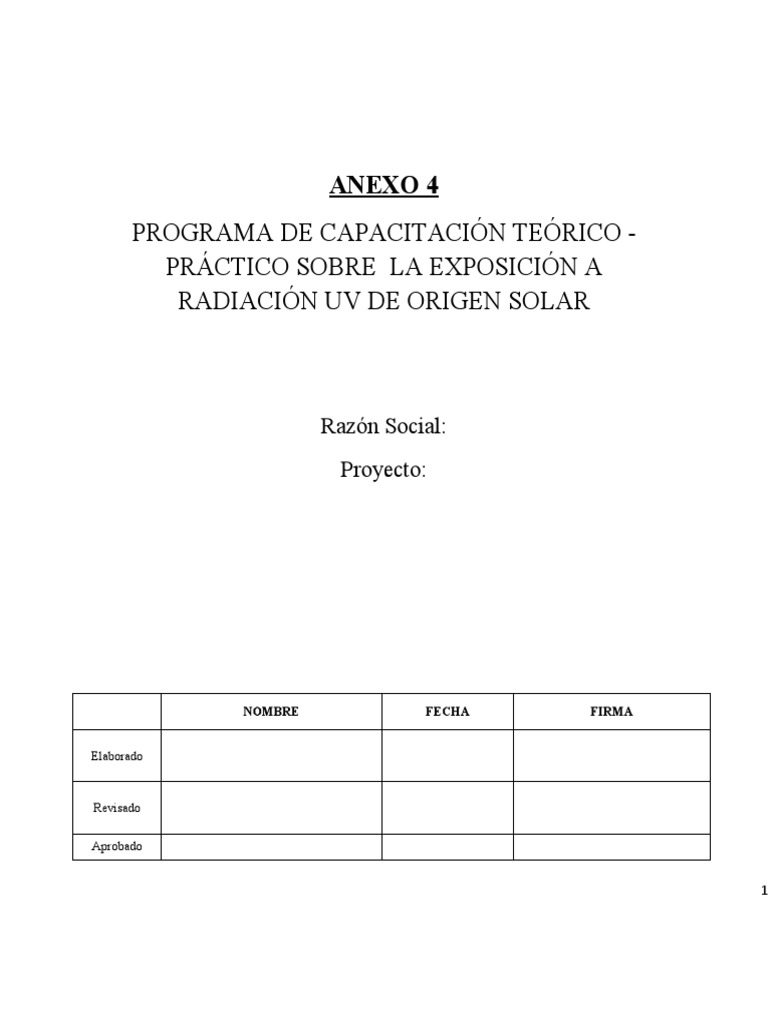 Programa de Capacitacion Teorico-Practico Uv | PDF | Ultravioleta | Evaluación
