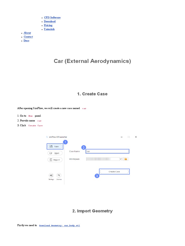 Car Tutorial (External Aerodynamics) - SimFlow CFD Software | PDF ...
