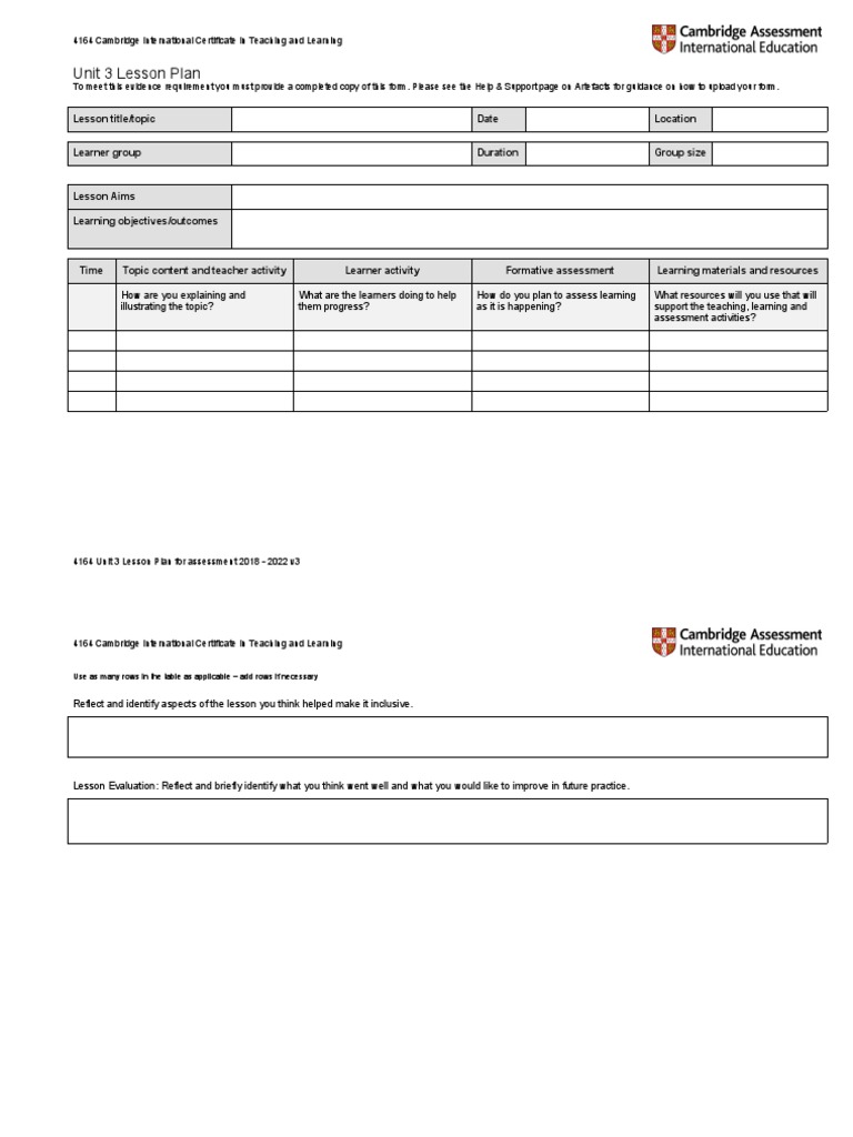 Unit 3 Lesson Plan: Lesson Title/topic Date Location Learner Group ...