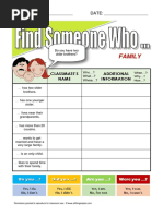 Find Someone Who Worksheet | PDF