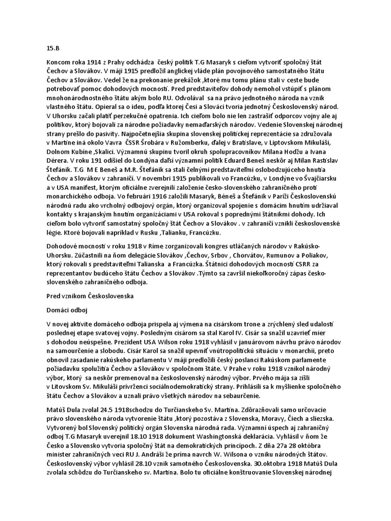 15 B Domáci Zahraničny Odboj Vznik CSSR | PDF