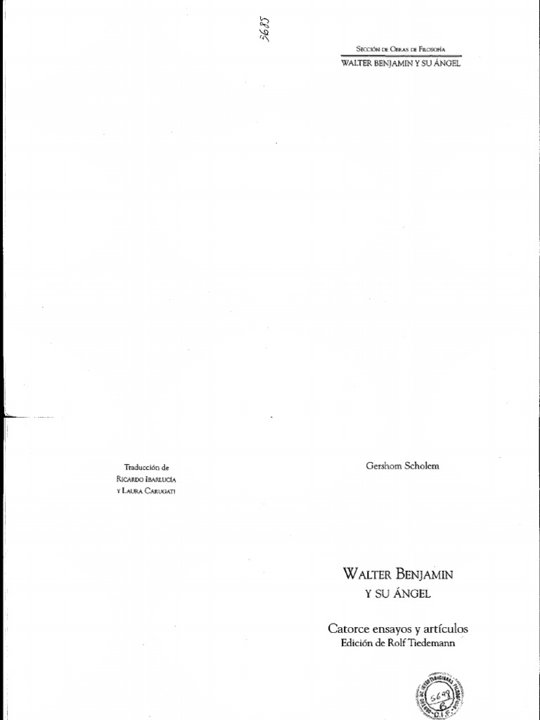 Gershom Scholem Walter Benjamin y Su Ang | PDF