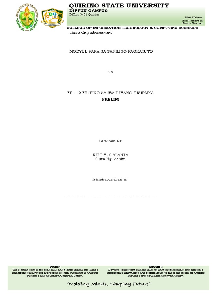 Modyul Pre Lim | PDF