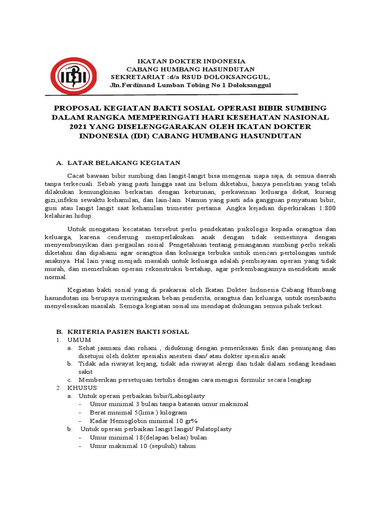 Proposal Baksos IDI Fixed | PDF