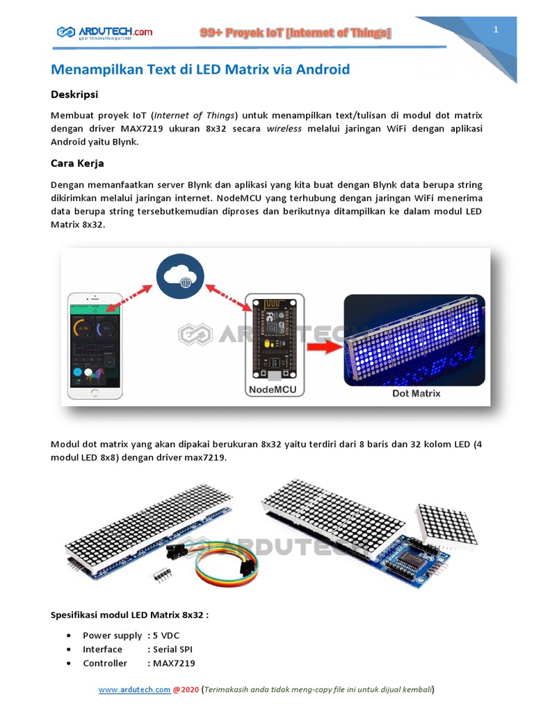 Menampilkan Text Di LED Matrix Via Android | PDF