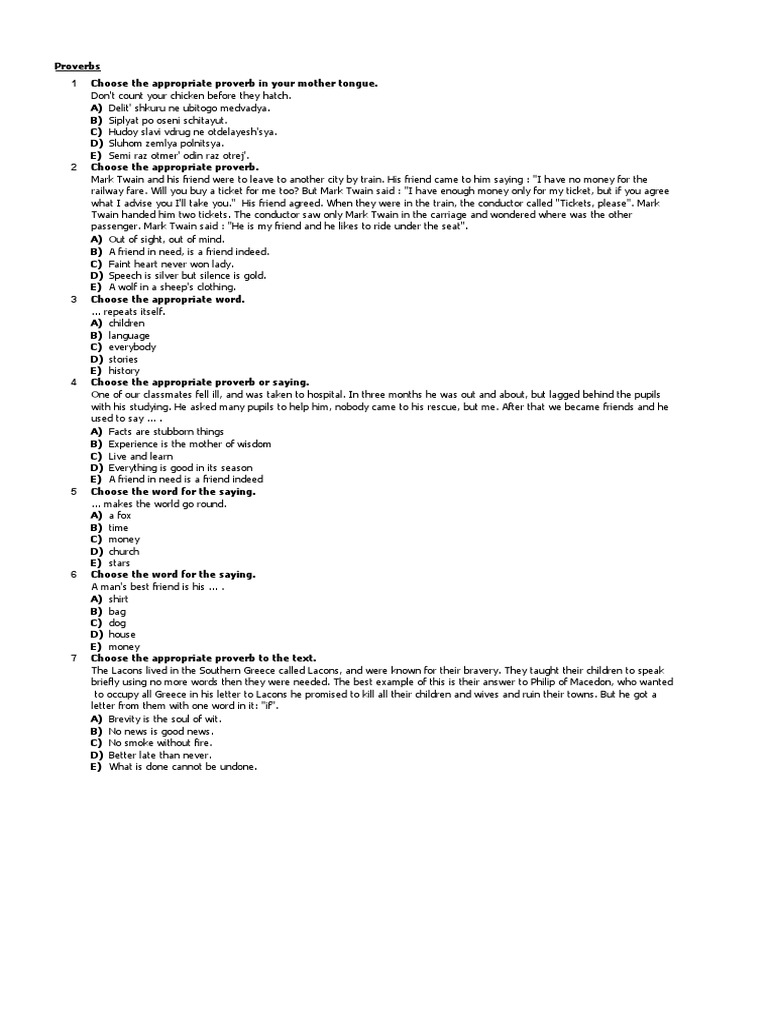 Proverbs | PDF | Proverb